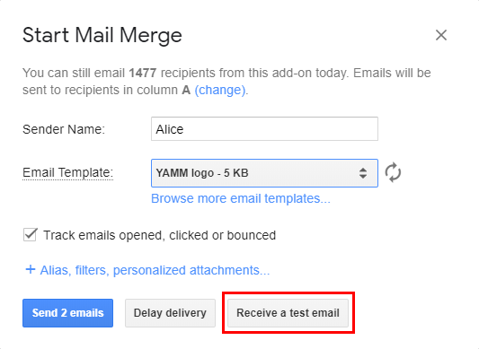 Email preview: Receive a test email before starting your mail merge ...